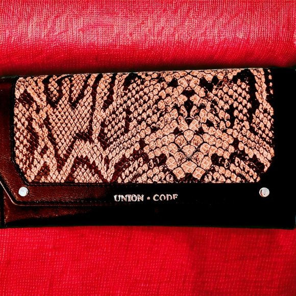 Union Code | Bags | Genuine Leather Snake Print Rfid Wallet Phone Cash ...